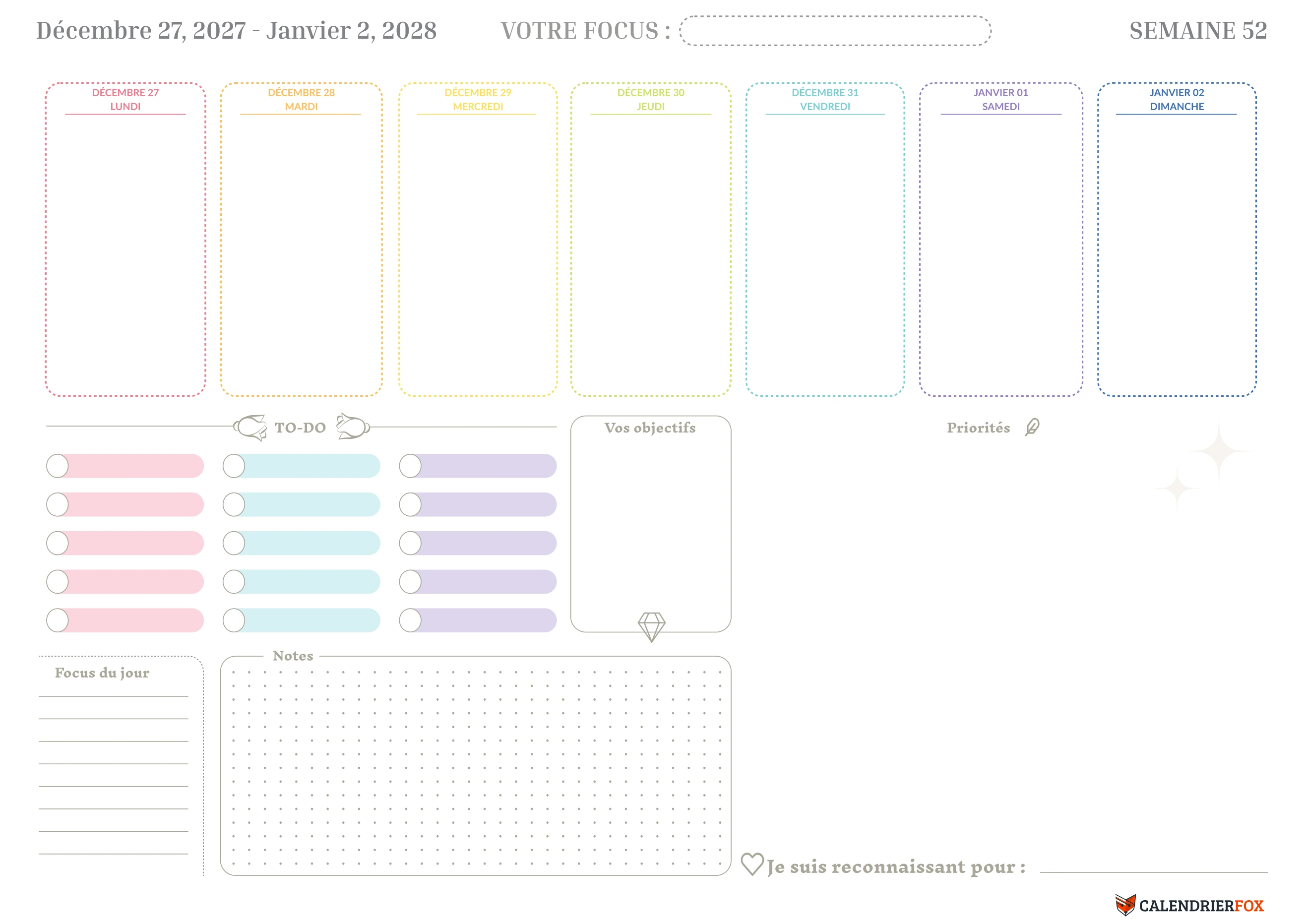 Calendrier 2028 à imprimer PDF Gratuit